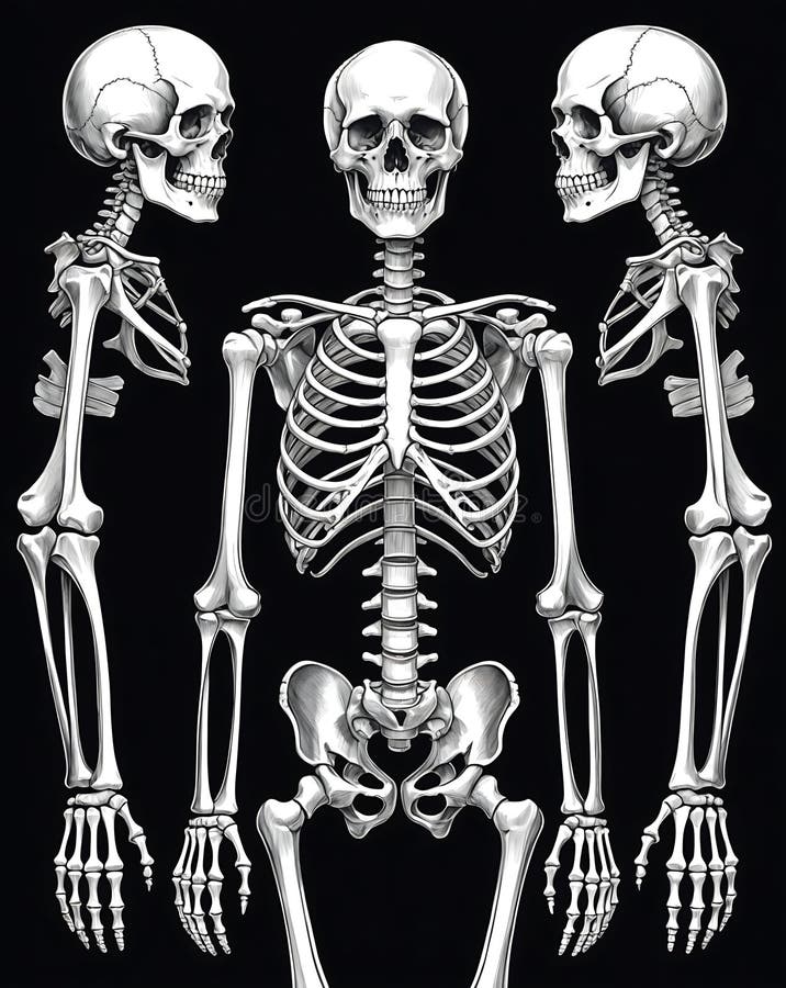 Anatomical Study: a Detailed Depiction of the Human Skeleton Stock ...
