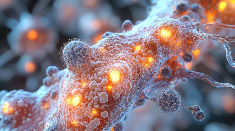 Detailed Illustration of Human Skin Highlighting Cellular Structures ...