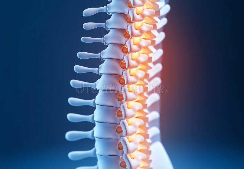 Detailed Illustration of Human Spine Showcasing Vertebrae and ...