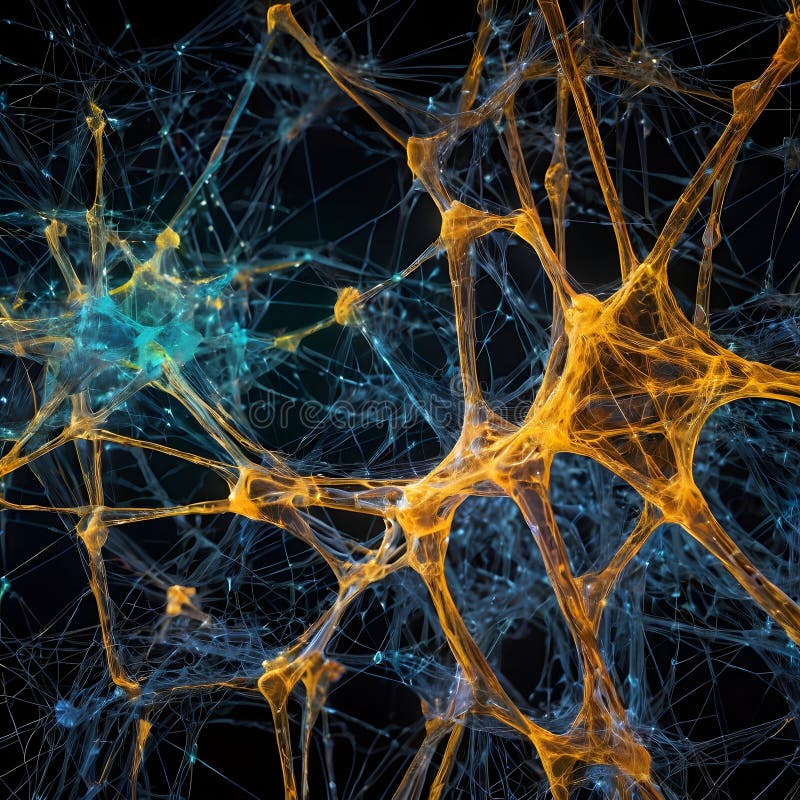 A Detailed Illustration of Interconnected Neurons Forming a Complex ...