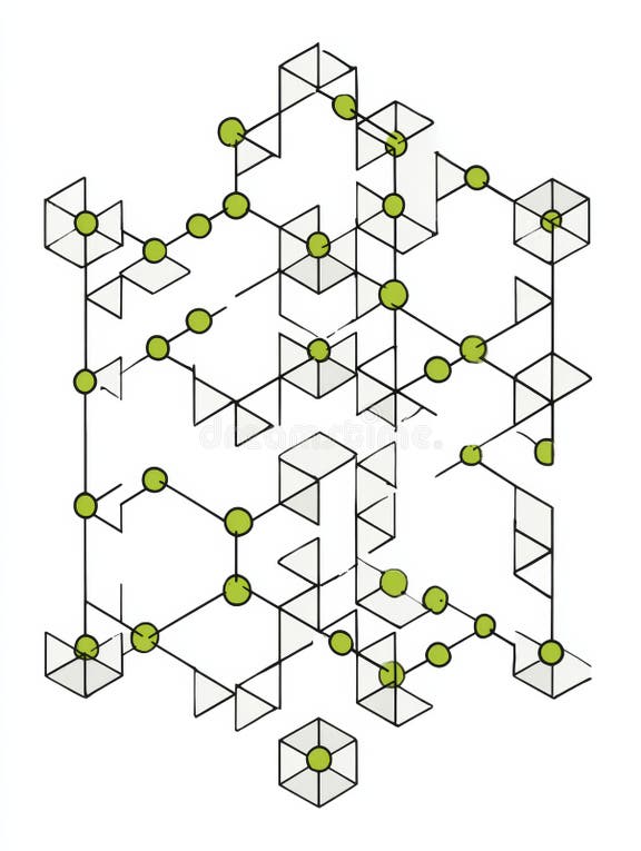 Isometric Neural Network Diagram Illustrating Interconnected Nodes with ...
