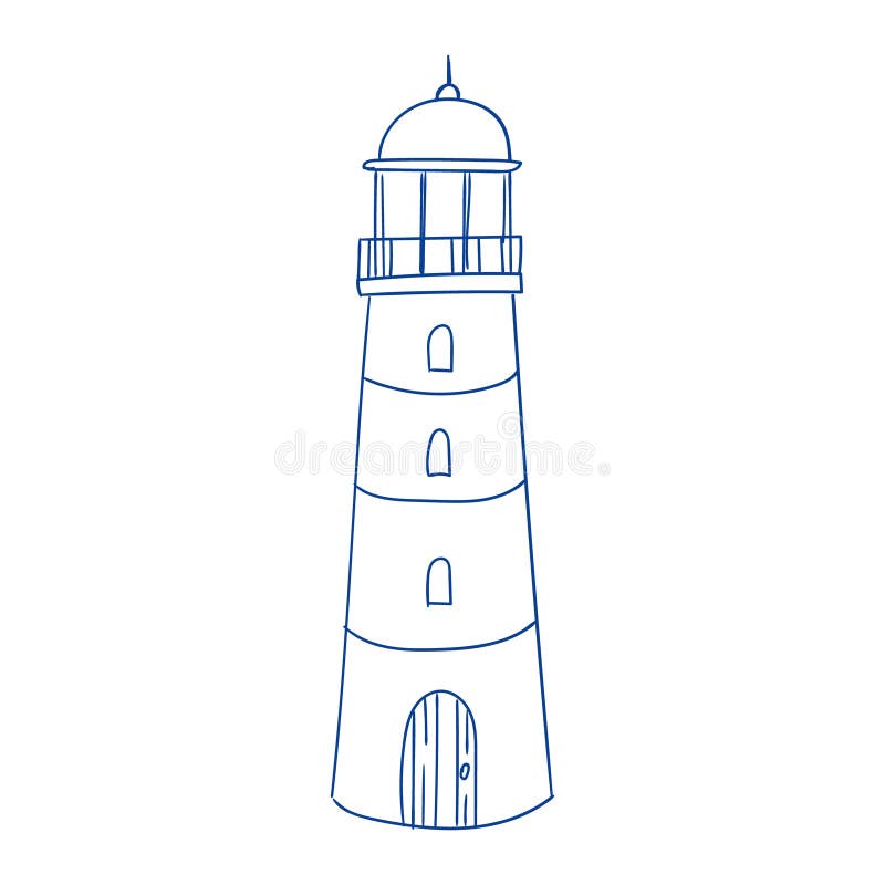 Lighthouse Outline Showcasing Architectural Style and Coastal ...
