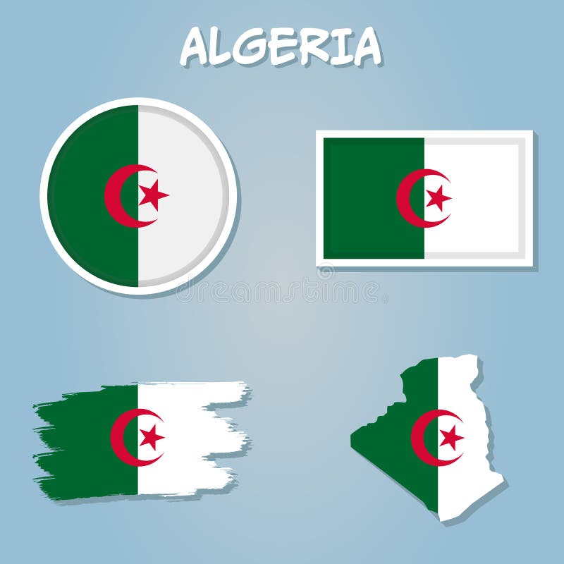 Detailed Illustration of a Map of Algeria with Flag, Vector Stock ... Detailed Illustration of a Map of Algeria with Flag, Vector Stock ...