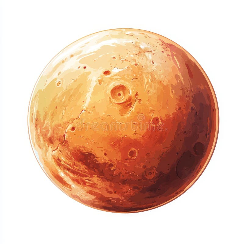 Mars Planet Clipart Illustration on White Background Stock Illustration ...