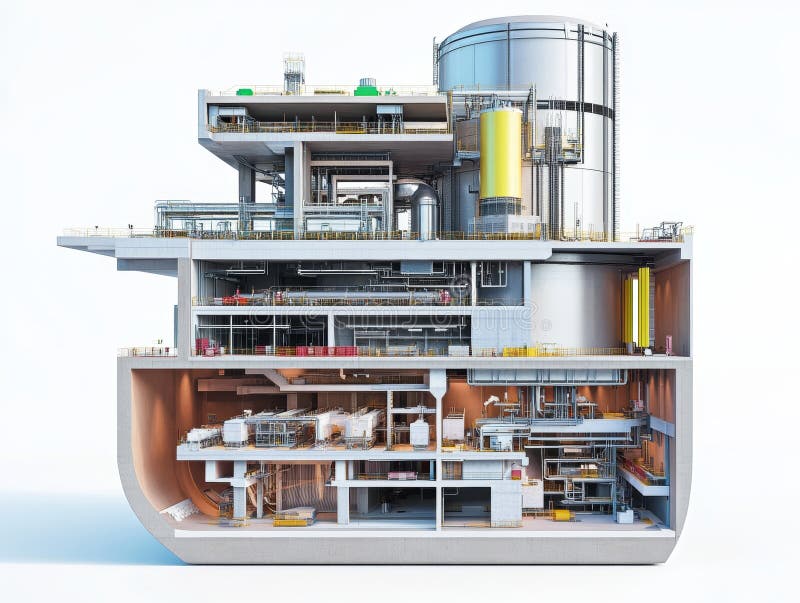 Detailed Illustration of a Modern Industrial Machinery Setup Showcasing ...