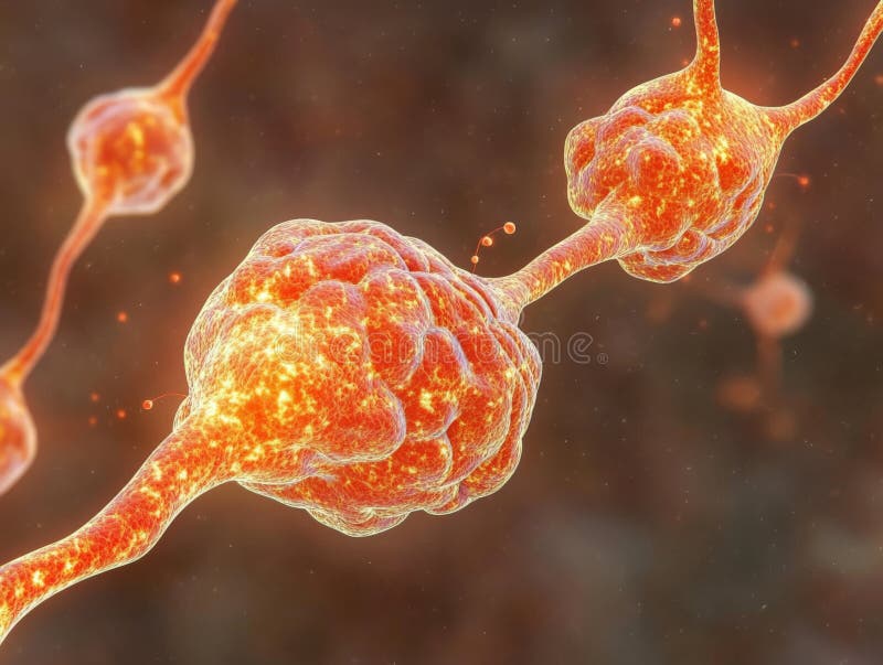 Detailed Illustration of a Neuron with Dendrites and Synapse ...