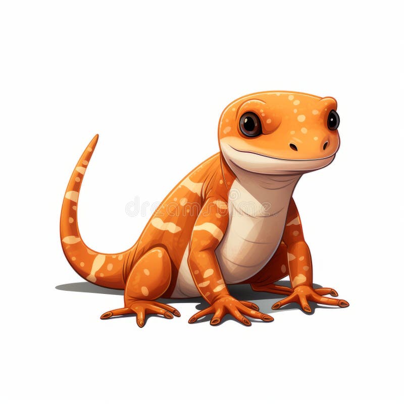 Detailed Illustration of an Orange Gecko - Realistic Brushwork Stock ...