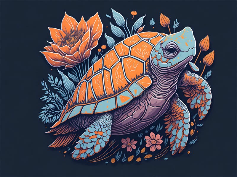 AI Generated Sea Turtle Swimming Underwater in the Sea Stock ...