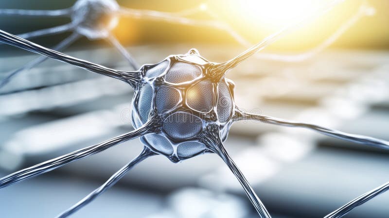 Intricate Neuron Structure with Glowing Background in a Scientific ...