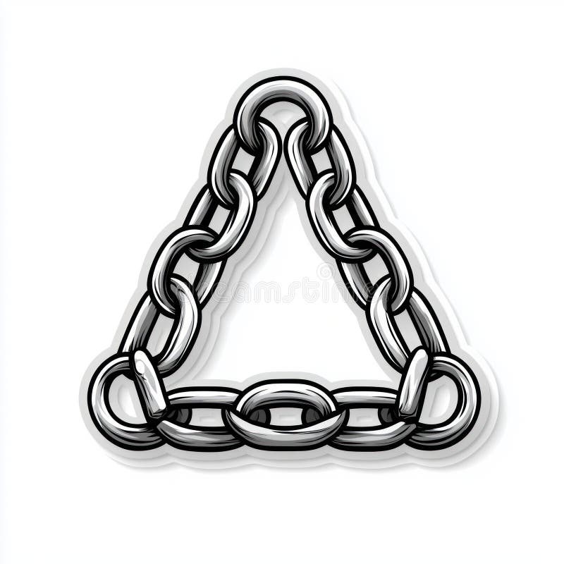 A Detailed Illustration Showcases a Shiny Metallic Chain Arranged in a ...