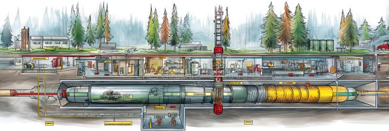Cross-section View of an Underground Fuel System Highlighting ...