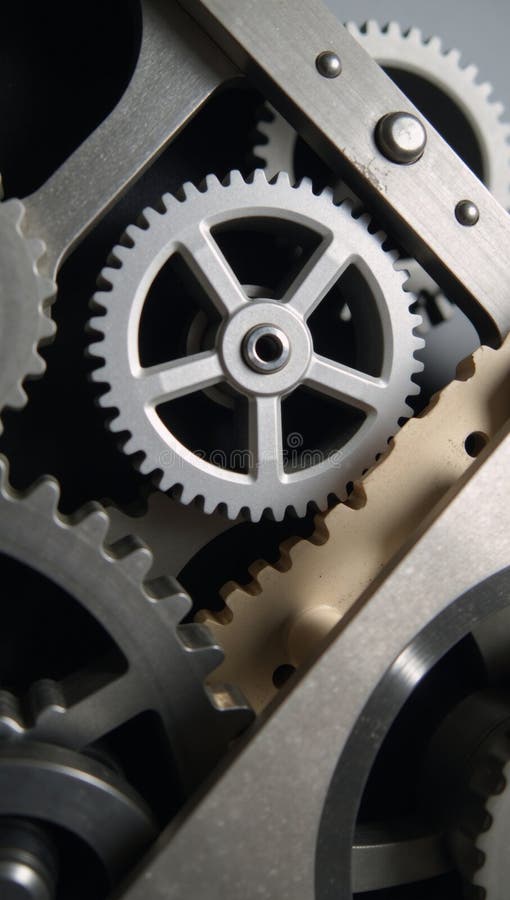 Detailed Illustration Showcasing a Busy Network of Gears Functioning ...