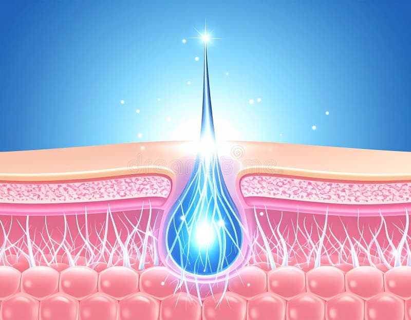 Skin Hydration and Moisturizing Process Stock Illustration ...