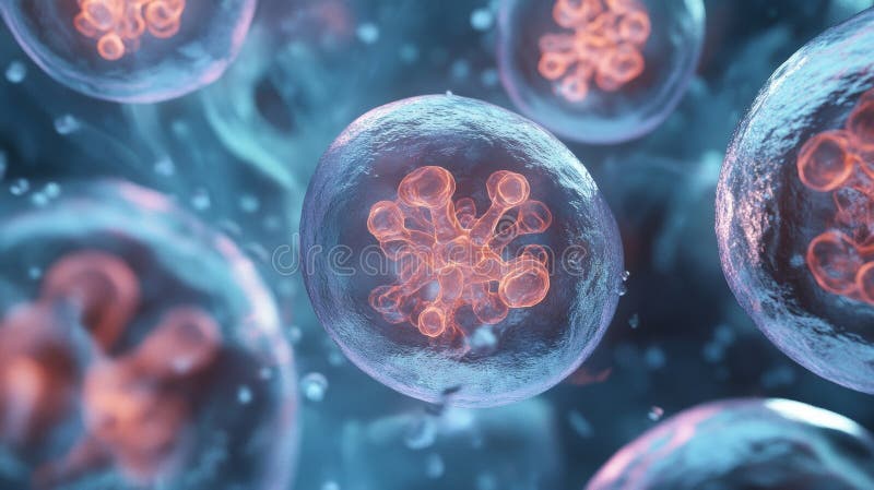 Detailed Illustration of Stem Cell Division Mitosis Stages and ...