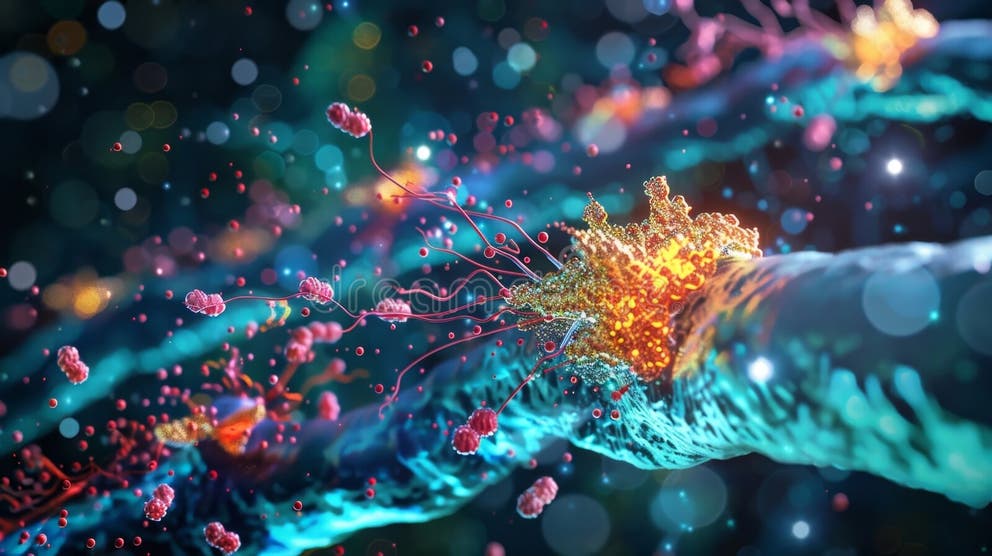 Detailed Illustration of Synaptic Vesicles Fusing with the Postsynaptic ...