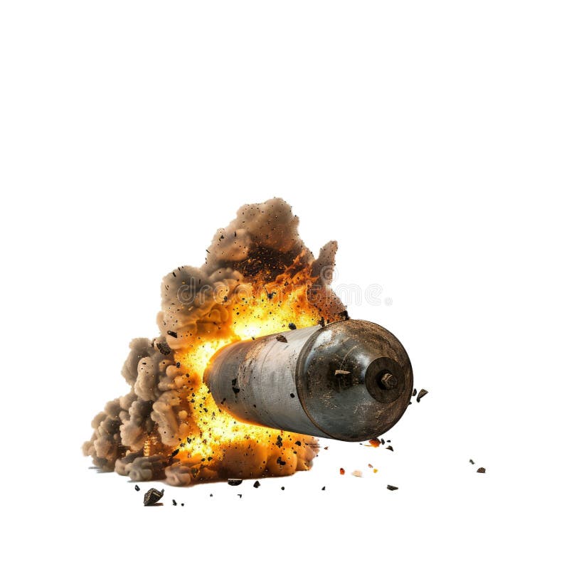Exploding Tank Shell on Transparent Background Stock Photo ...