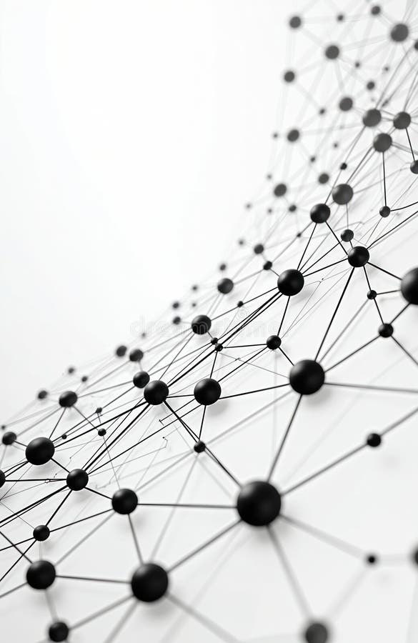 Detailed Illustration of Tech Network on White Background. Dynamic ...