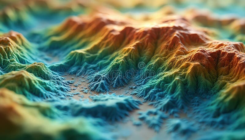 Detailed Illustration of Topographical Map Layers Geographic ...