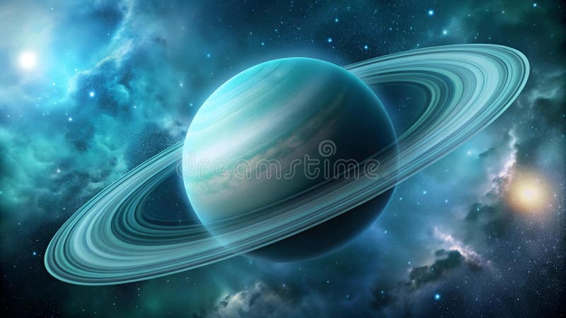A Detailed Illustration of Uranus Emphasizing Its Unique Ring System ...