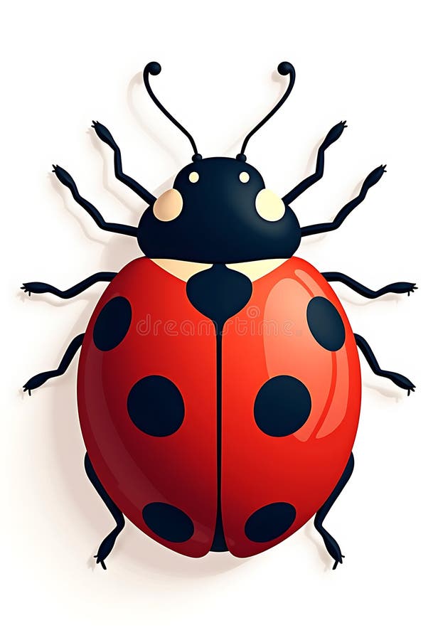 Detailed Illustration of a Vibrant Ladybug with Bold Red and Black ...