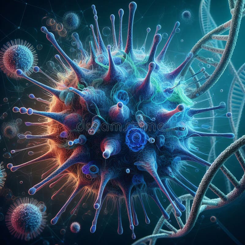 Detailed Illustration of a Virus Particle Stock Illustration ...