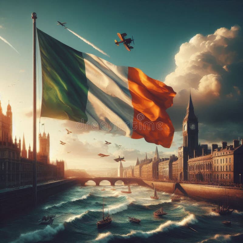 Detailed Illustration of Waving Irish Ireland Flag Stock Illustration ...