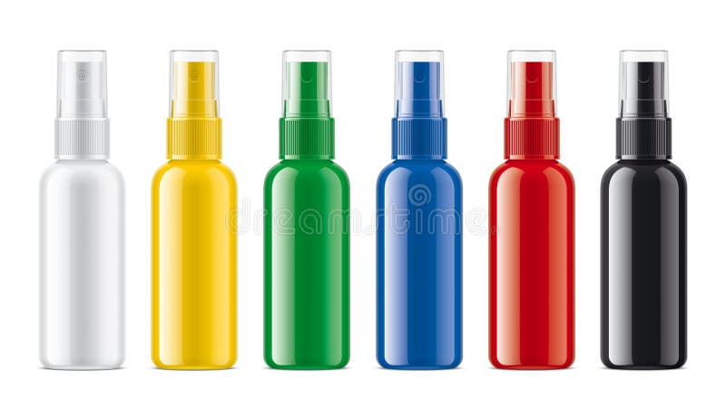 Colored Spray Bottles Set. Non-transparent Version. Stock Vector ...