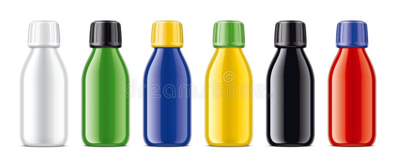 Set of Colored Bottles. Glossy Surface Version. Stock Vector ...
