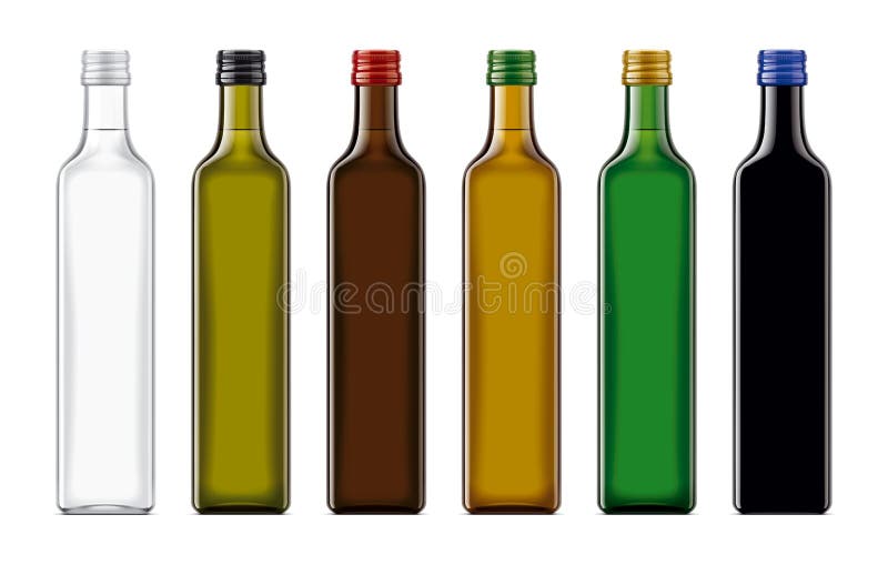 Set of Colored Glass Bottles. Stock Vector - Illustration of pack ...
