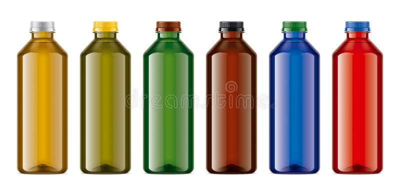 Set of Colored Plastic Bottles. Transparent Version. Stock Vector ...