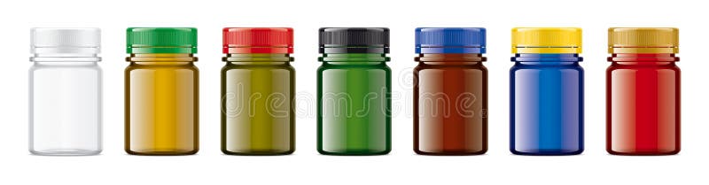 Set of Colored Transparent Plastic Bottles. Stock Vector - Illustration ...