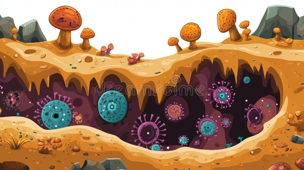 Detailed Illustrations of Soil Microorganisms Demonstrate Their Role in ...