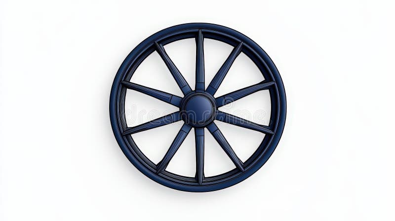 Detailed Illustrative Image of a Circular Wheel with Spokes on a ...