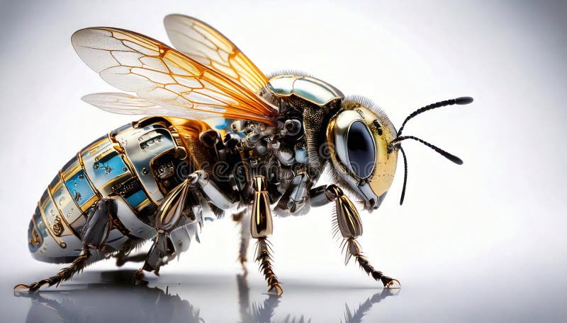 Detailed Image of Android Robot Bee White Background Stock Image ...