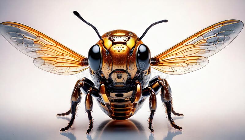 Detailed Image of Android Robot Bee White Background Stock Image ...