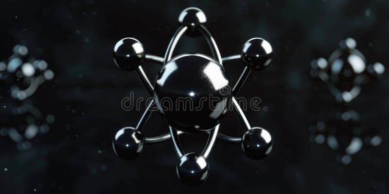 Atom model close-up stock photo. Image of physics, model - 377193136