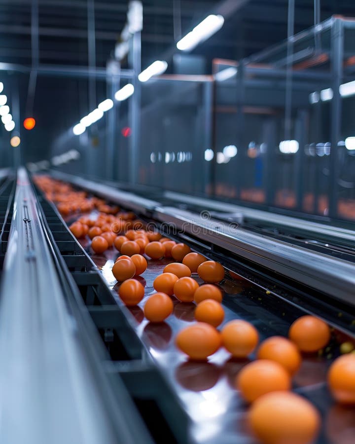 Detailed Image of an Automated Egg Collection and Sorting Line ...