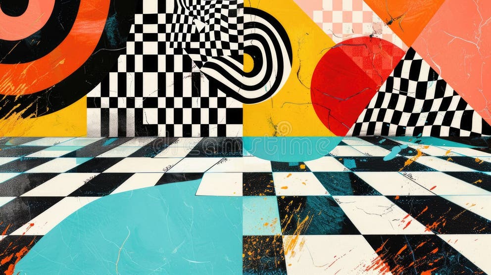 A Detailed Image of a Black and White Checkered Floor Pattern, Great ...