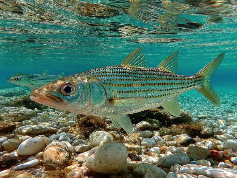 A Detailed Image of a Bonefish Swimming in Clear Waters Stock Image ...