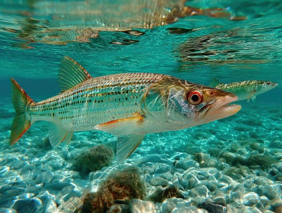 A Detailed Image of a Bonefish Swimming in Clear Waters Stock Photo ...