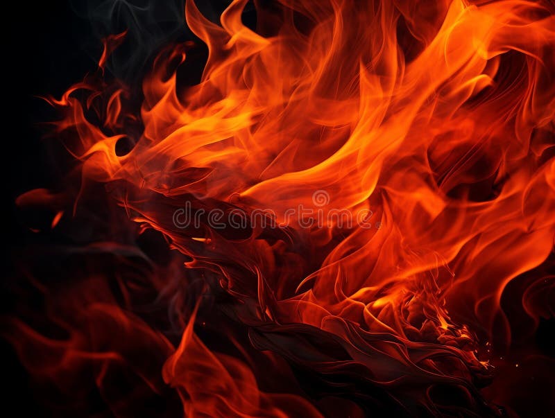 Detailed Image of Bright Orange Fire, Capturing the Heat and Energy of ...