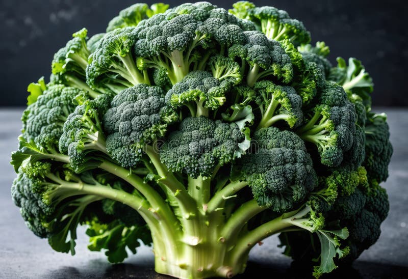 A Detailed Image of a Broccoli Crown- Showcasing Its Unique Texture and ...