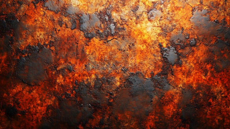 Burnt Orange Rust Texture on Metallic Surface with Blackened Edges ...