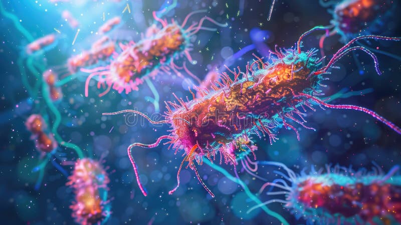Dramatic Microscopic Battle between Bacteria and Antibiotics Stock ...