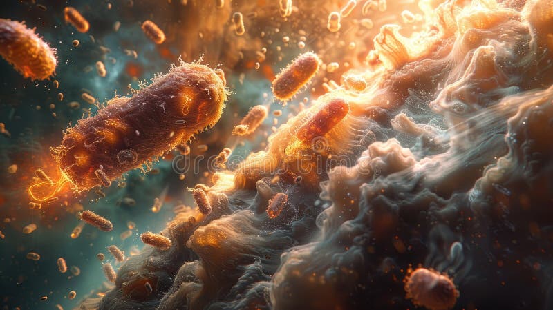 Dramatic Microscopic Battle between Bacteria and Antibiotics Stock ...
