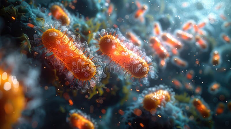 Dramatic Microscopic Battle between Bacteria and Antibiotics Stock ...