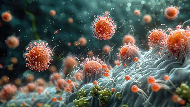 Dramatic Microscopic Battle between Bacteria and Antibiotics Stock ...