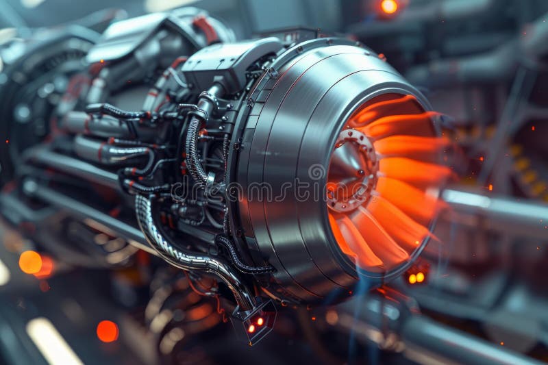 Detailed Image Capturing the Complex Machinery of a Jet Engine with ...