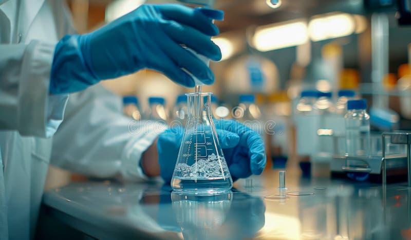 Focused Scientists Conducting Research in a Modern Laboratory Stock ...