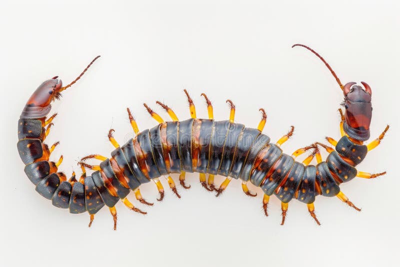 Detailed Image of a Centipede on a White Background. Suitable for ...